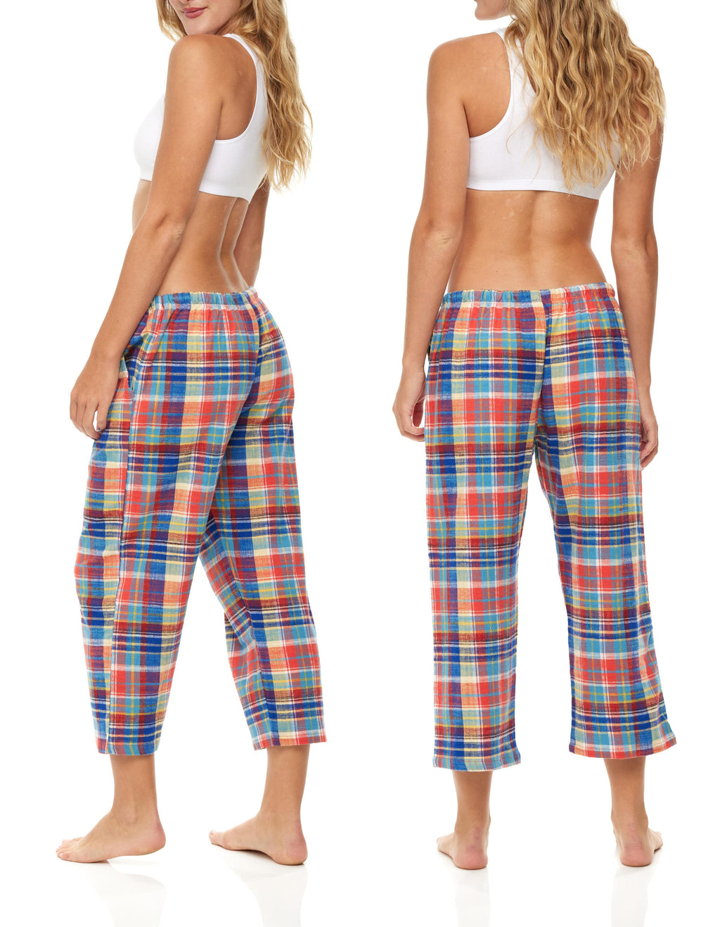 Sexy Basics Women's 3 Pack Soft Brush Cotton Flannel PJ Capri Bottoms ...